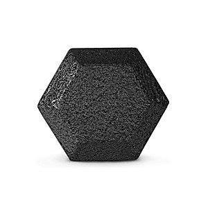 CAP Barbell Cast Iron Hex Dumbbell, Black, Single, 25 lb