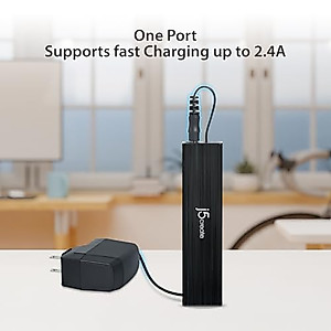 j5create 7-Port Powered USB 3.0 Data Hub with 3.3 ft Extended Cable [20W Power Adapter Included] for Mac, MacBook, Windows, Laptop, Surface, XPS, PC (JUH377)
