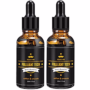 2 Pack Beard Oil for Men Growth 100% Natural Argan Oil,Jojoba Oil Leave in Conditioner Softener for Mustache Grooming Moisturizing