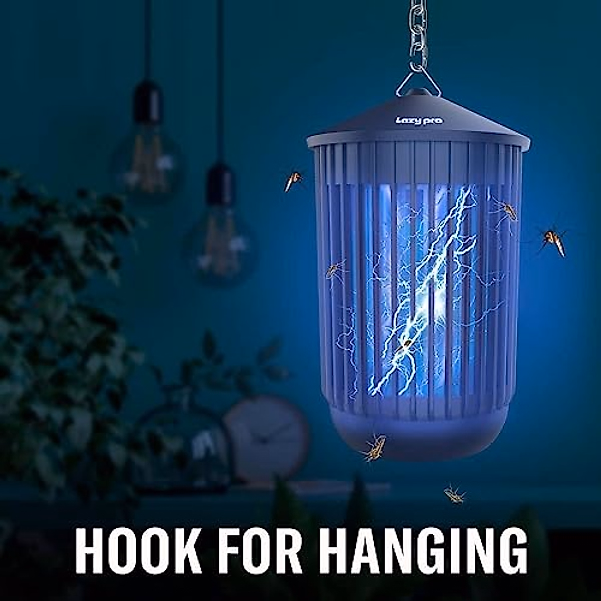 [2 in 1] Bug Zapper + Attractant - Effective 4800V Mosquito Killer - Electric Insect Fly Trap, Waterproof Indoor & Outdoor - Bright Light Bulb Lamp for Backyard, Patio, Home, Plug-in