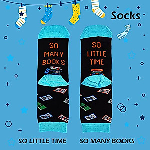 Niduilef Book Lovers Gifts for Women-Birthday Christmas Gifts Box Includes Book Tote Bag, Reading Book Socks, Bookmark,Page Holder,Towel, Flowers for Teacher Friends