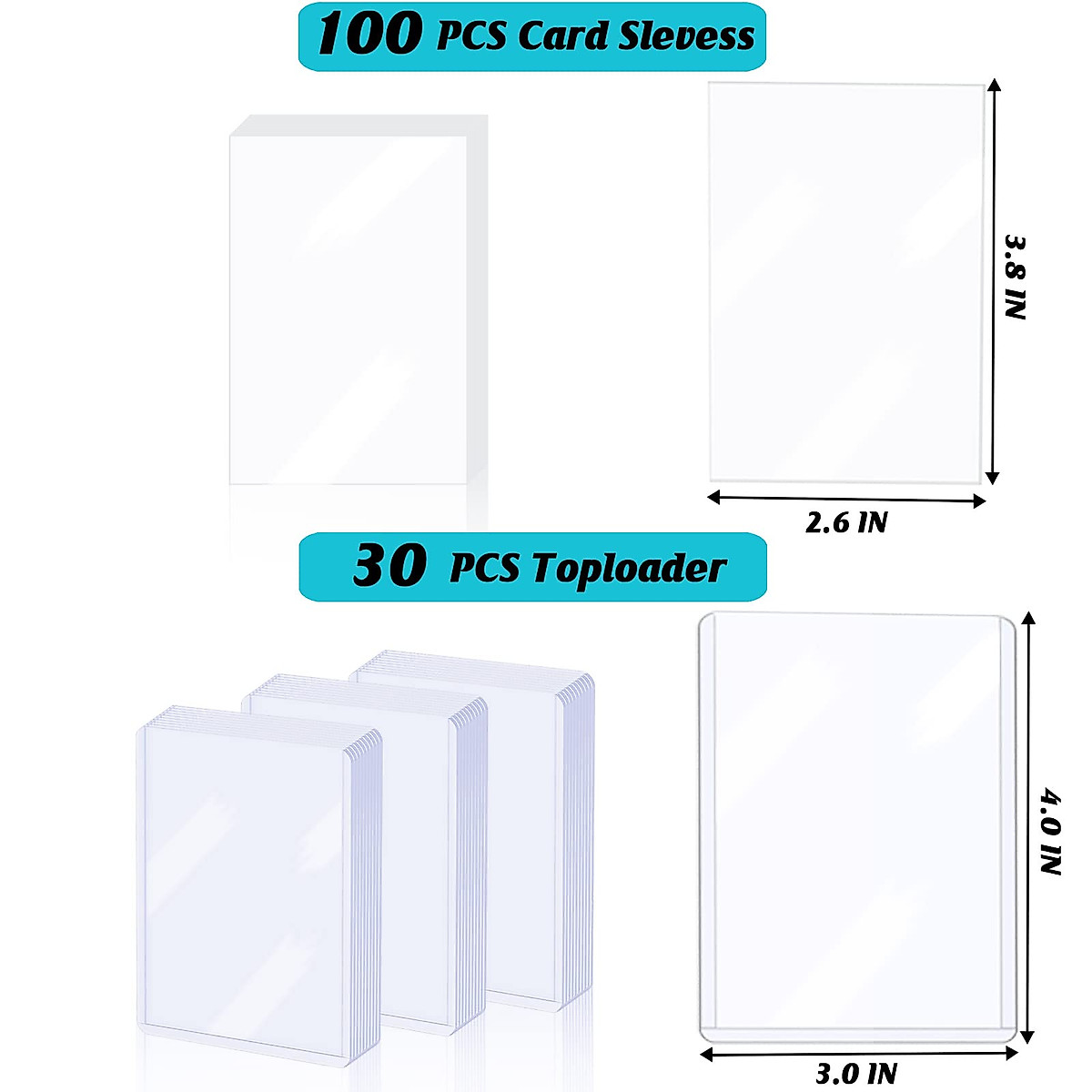 Trading Card Holder and Card Sleeves Packs VARDO Utral Clear 130 pcs Film Style Upgrade