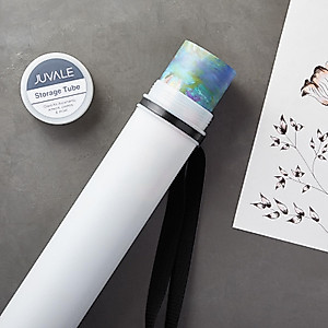 Expandable Poster Tube with Strap for Posters, Documents, Artwork, Blueprint Storage, Carrying Case for Architects, Teachers, Students, Artists (White, 24 to 40 Inches)