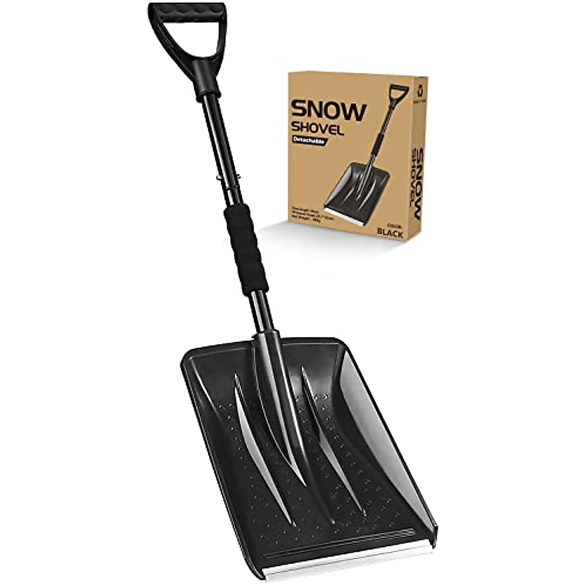 Snow Shovel, Retractable Emergency Portable Snow Shovel for Winter, 3 Piece Collapsible Design, Camping Shovel for Garden, Car, Truck, SUV, Camping and Outdoor Activities