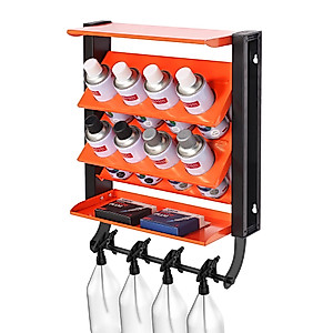 WALMANN Wall Mount Spray Paint Can Holder, Heavy Duty Metal Paint Can Storage Rack for Garage, Shop Paint Can Holder, Holds Up to 100Lbs