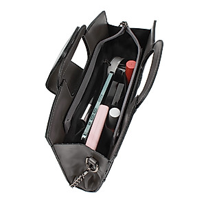 CLARA Women Vintage Flap Tote Top Handle Satchel PU Leather Clutch Handbag Purse Shoulder Bag (00358Gray)