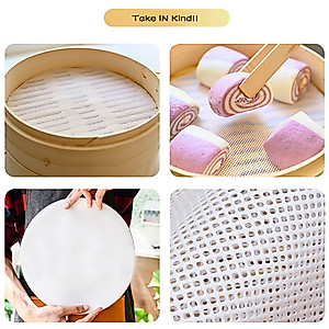 10 Pcs Silicone Steamer Mesh Mat 7 Inch Round Silicone Steamer Liners Mat Reusable Bun Steamer Pad Non-Stick Dim Sum Mesh for Home Kitchen, Bamboo Steamer, Restaurant, Dumplings, Pastry