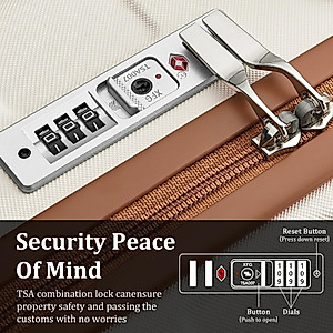 imiomo 28 IN Large Luggage, Suitcase with Spinner Wheels, Hardside 3PCS Set Lightweight Rolling Travel Luggage with TSA Lock(28"/Beige)