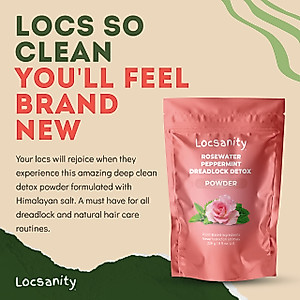 Locsanity Dreadlock Hair Scalp Detox - Deep Clean Dreadlock Powder, Cleansing Conditioner - Natural Hair Cleanser for Build Up - ACV Alternative, Loc Care and Maintenance Products
