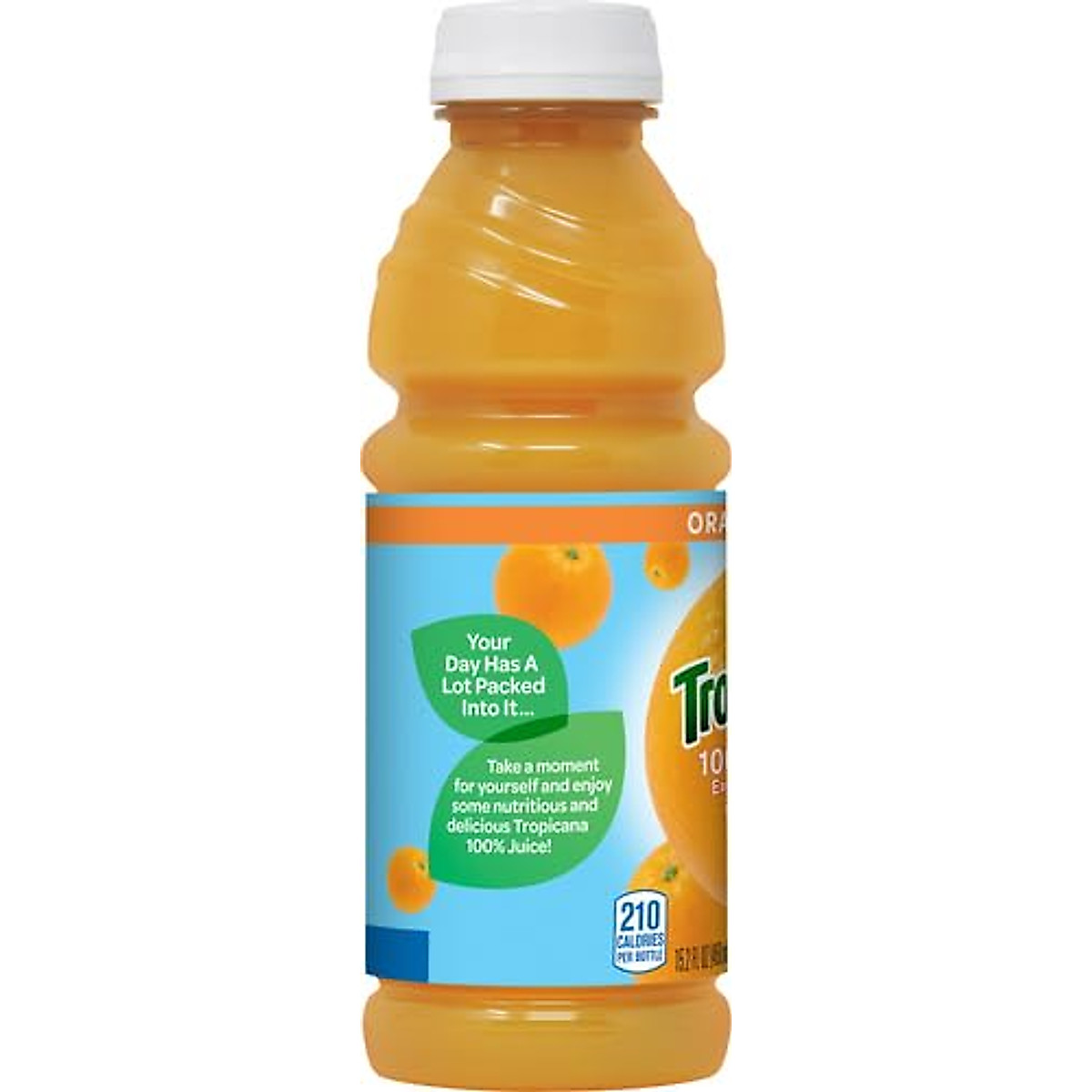 Tropicana 100% Orange Juice, 15.2 fl oz (Pack of 12) - Real Fruit Juices, Vitamin C Rich, No Added Sugars, No Artificial Flavors