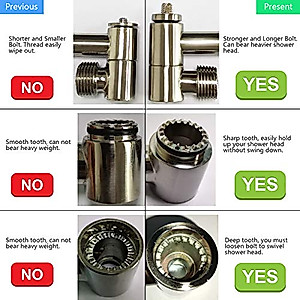 TRUSTMI 4 Inch Brass Shower Arm Shower Head Combo Adjustable Height Arm Mount,Chrome