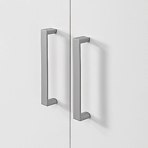 Wardrobe with Adjustable Shelf/Hanging Rod, Modern Simple Style Armoire Clothes Closet,White Wood Floor Standing Wardrobe Clothes Organizer