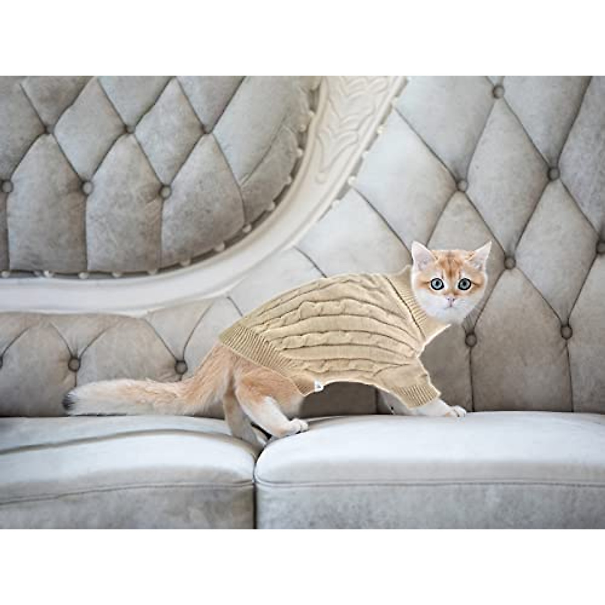 Vehomy Dog Turtleneck Sweater Dog Pullover Sweater for Small Medium Dogs Pet Knitwear Clothes Dog Knitted Sweater Outfit Puppy Dog Cat Warm Shirt Clothes S