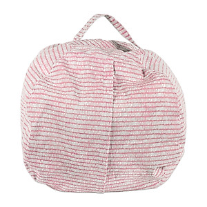 DII Keeping Score Stripes Print, Large Bean Bag Chair Cover for Kids & Stuffed Animal Storage, Pink Sorbet, One Size