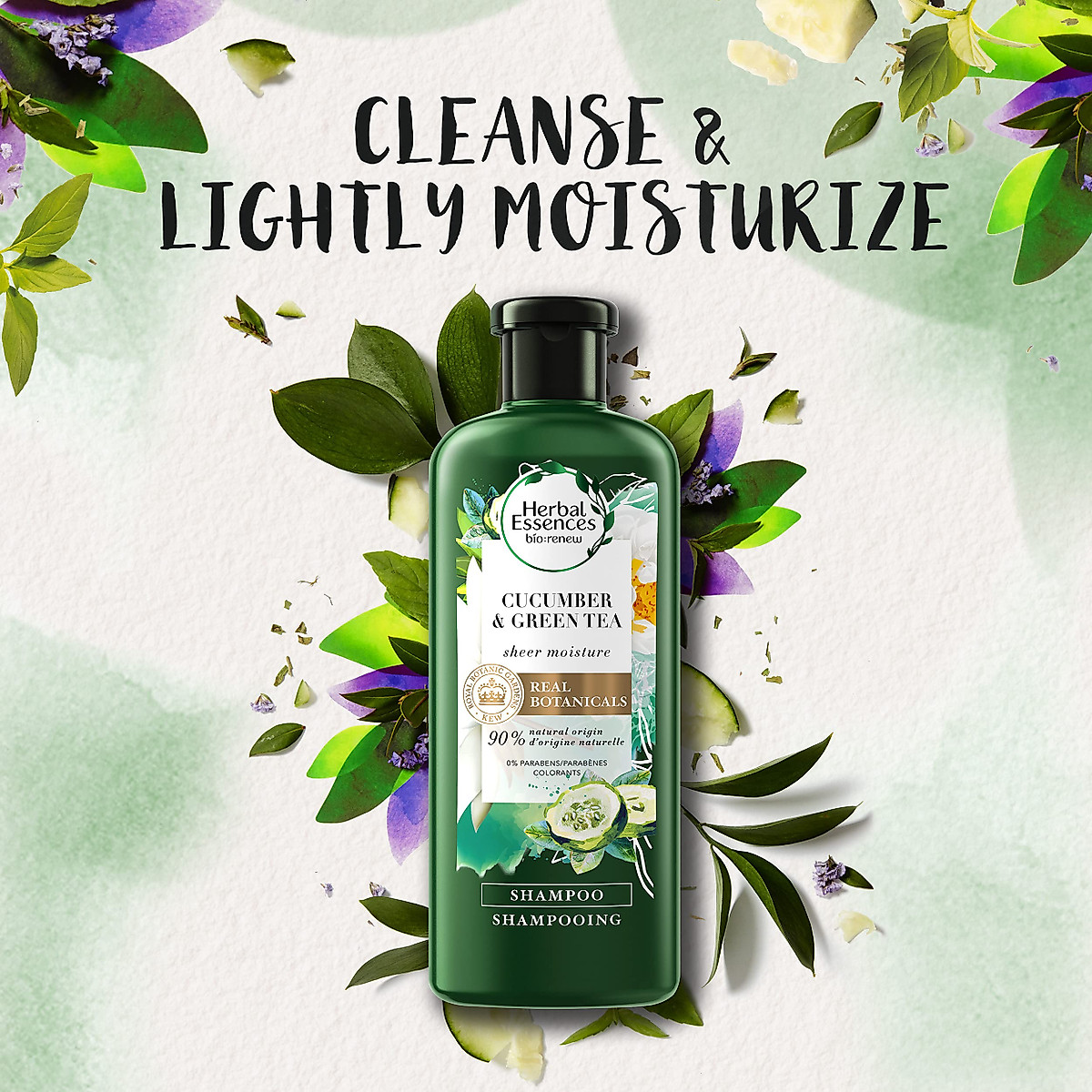 Herbal Essences bio:renew Cucumber & Green Tea Sheer Moisture Shampoo, 13.5 fl oz (Packaging May Vary)