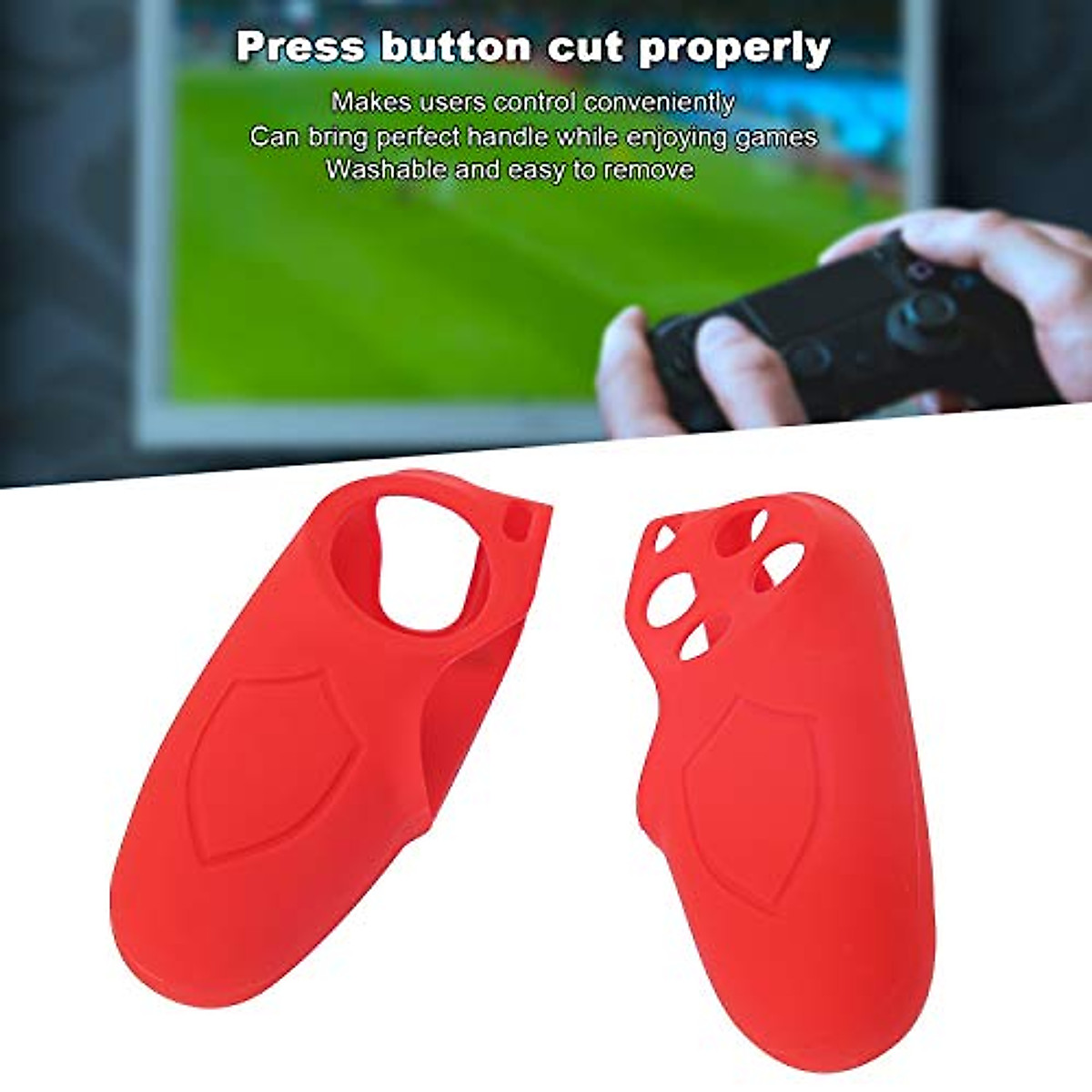 Mxzzand 1 Pair Split Protection Cover Gamepad for(red)