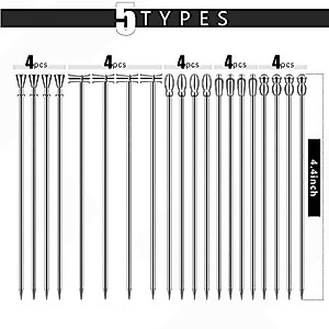 Cocktail Picks Stick, 20Pcs Cocktail Toothpicks, Stainless Steel Martini Olive Picks for Bar Barbecue Fruit, Bloody Mary Drink Sticks