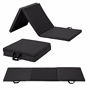 BestMassage Gymnastics Mat Gym Mat Tumbling Mat 6x2 FT Lightweight Folding Gymnastic Tumbling Pad Gym Equipment Fitness Yoga Home Gym Exercise Mat (Black)