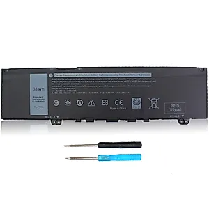 38WH F62G0 39DY5 Battery for Dell Inspiron 13 7000 i7373 7373 7386 2-in-1 7370 7380 5370 P83G P87G P91G P83G001 P83G002 P87G001 P91G001 Vostro 13 5370 039DY5 0F62G0 RPJC3 0RPJC3 F62GO 11.4V Laptop