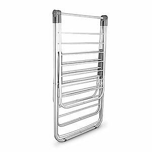 Brookstone [2 Tier [Double Spaced] Foldable Clothes Drying Rack, Collapsible Laundry Hanger, NO Installation Required - Ready Out of The Box