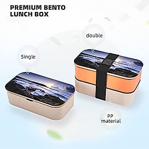 KOOLR Puerto Rico Beach Print Bento Box Adult Lunch Box With 2 Compartments Stackable For Work Picnic Leak Proof Bento Box