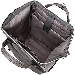 Kah&Kee Leather Backpack Diaper Bag Laptop Travel Doctor Teacher Bag For Women Man (Grey II)