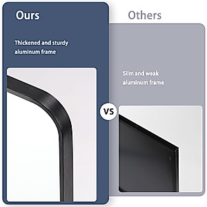 Giftgarden 14”x47” White Full Length Mirror Aluminum Frame, 47” Long Full-Mirror Tall Dressing Mirror, Wall Mounted or Hanging Over Door for Bedroom Bathroom Closet