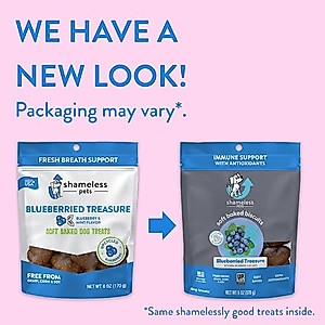 SHAMELESS PETS Soft-Baked Dog Treats, Original Variety 5-Pack - Natural & Healthy Dog Chews for Small, Medium & Large Dogs - Dog Biscuits Baked & Made in USA, Free from Grain, Corn & Soy