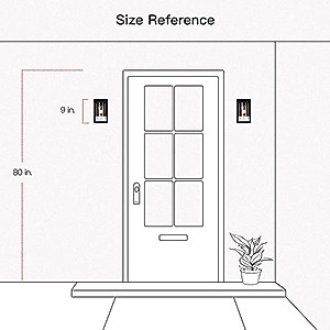 LAMPRESSION 2-Pack Black Outdoor Wall Light Fixtures, Exterior Waterproof Wall Lantern Sconce, 9" H Outdoor Porch Light Wall Mount with Clear Glass Shade