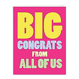 NobleWorks - Jumbo Congratulations Greeting Card (8.5 x 11 Inch) - Group Congrats Notecard from All of Us, Groups - Big Congrats From Us J3893CGG