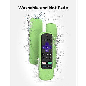 Roku Voice Remote Cover for Roku RC580,Select Series HD TV 2024,Stick 4k+,RCA1R 2022,RCAL7R Remote Shockproof Silicone Protective Case for Streaming Stick 4K with Remote Loop(Glow Green)