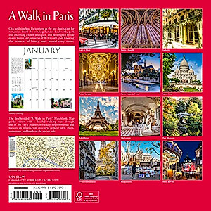Willow Creek Press A Walk in Paris Monthly 2024 Wall Calendar (12" x 12")