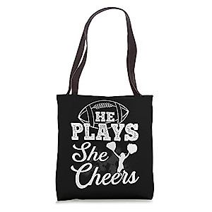 Cheer Mom Football Son Cheerleading Daugher Cheer Tote Bag