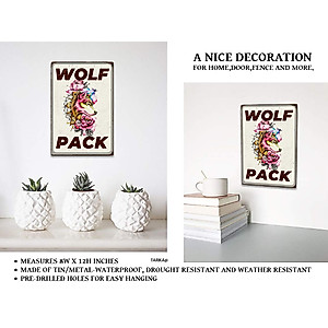 Wolf's Pack 8X12 Inch Retro Look Tin Decoration Art Sign for Home Kitchen Bathroom Farm Garden Garage Inspirational Quotes Wall Decor