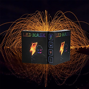 AMIMA LED Face Mask Gesture Sensing Transforming Men Women Kids LED Light Up Face Transforming Mask for Halloween Parties Masquerades (LED MASK 01)