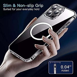 Magnetic Clear Case for iPhone 12 Case [No.1 Strong Magnets] [High Clear Design, Anti-Yellowing, Long-Lasting Clarity, Eyes-catching] [ Support Wireless Charging