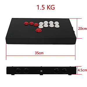 TruBoost FightBox RAC-J800B-PC-B All Buttons Leverless-Style Arcade Joystick Fight Stick Game Controller For PC Sanwa OBSF-24 30