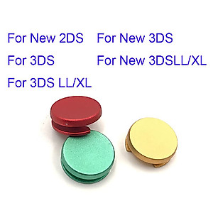 Limentea Metal Button3D Analog Controller Stick Joystick Cover Buttons for New 2DS 3DS LL XL New 3DS New 3DS XL LL (Gray)