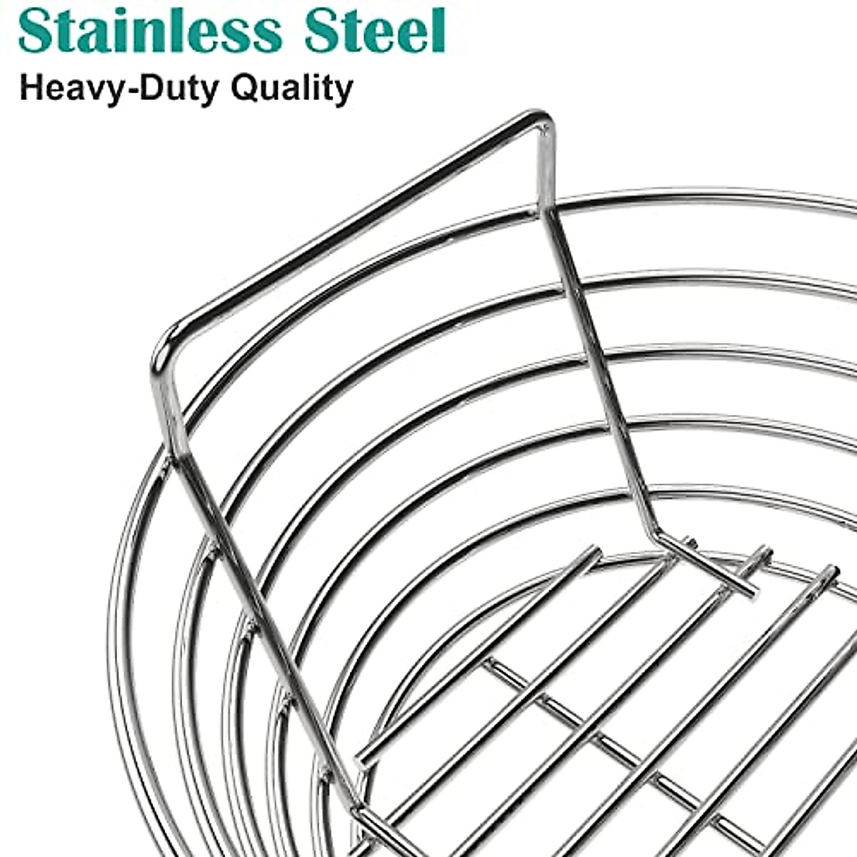 EasiBBQ 10-inch Charcoal Ash Basket for Small Big Green Egg, Kamado Joe Classic and Other Similar Grills, Heavy Duty Stainless Steel.