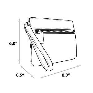 Disney Wallet, Double Pocket Wristlet, Disney Signature D Silver Logo, Red, Vegan Leather