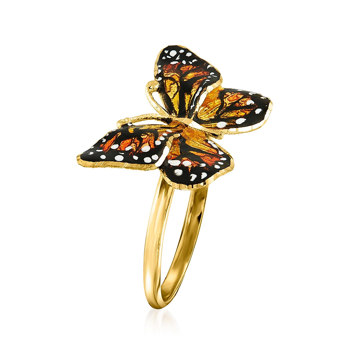 Ross-Simons Italian Multicolored Enamel Butterfly Ring. Size 6