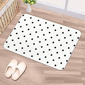 White and Black Polka Dot, Indoor Door Mat Durable Front Door Mats Entryway Rug Non-Slip Absorbent Area Rugs Resist Dirt Rugs for Room Decor, 24"x16"