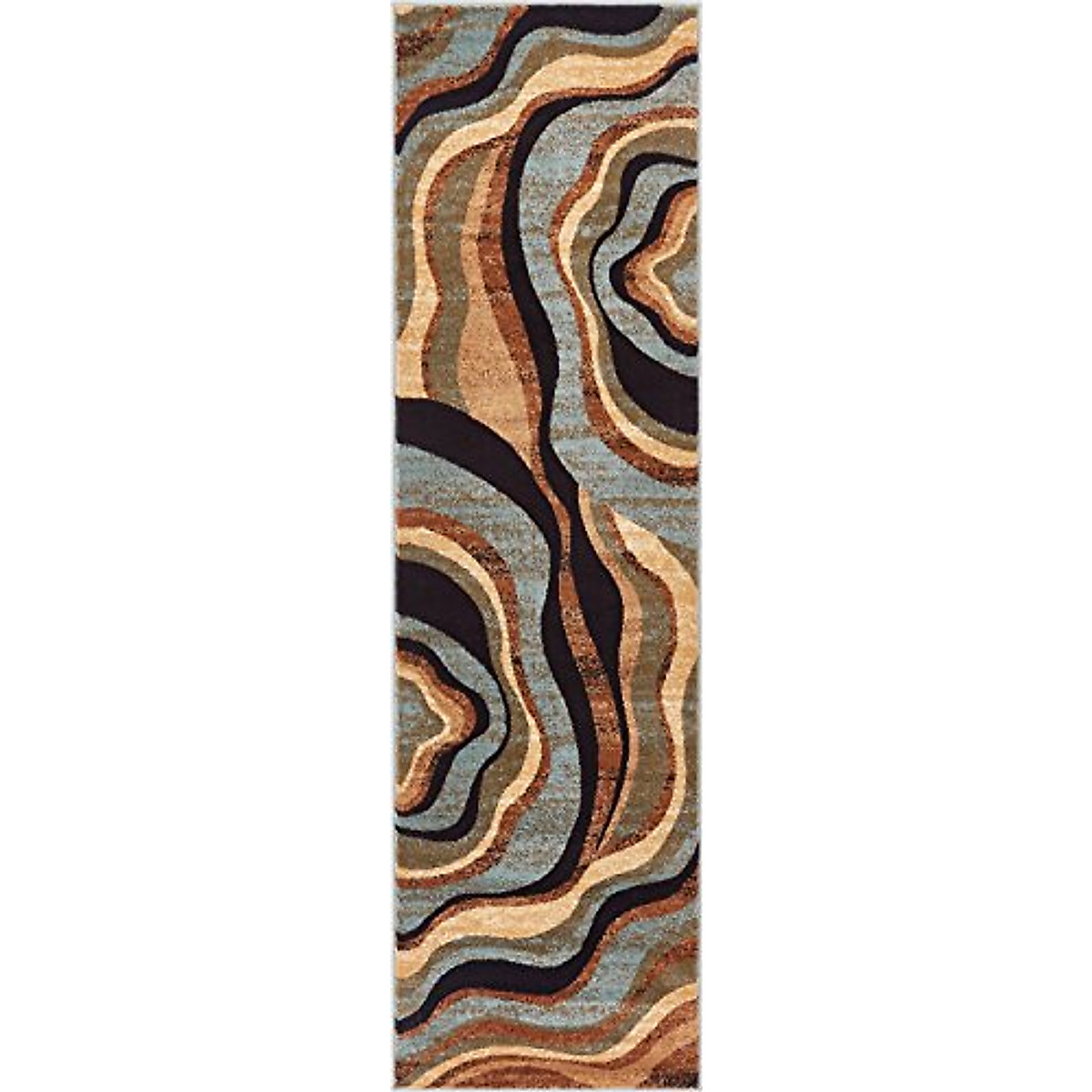 Well Woven Barclay Nirvana Waves Multi / Blue Modern Area Rug 2'3" X 7'3" Runner