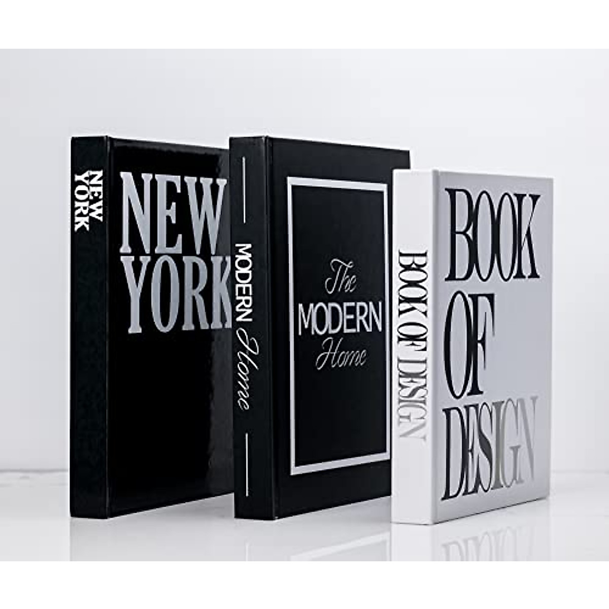 Set of 3 Decorative Books for Home Decor - XL Coffee Table Decoration Books - Best Display Books - Book Decorations - Modern Hardcover Book Stack - Fashion Designer Book Set - New York/Black/White