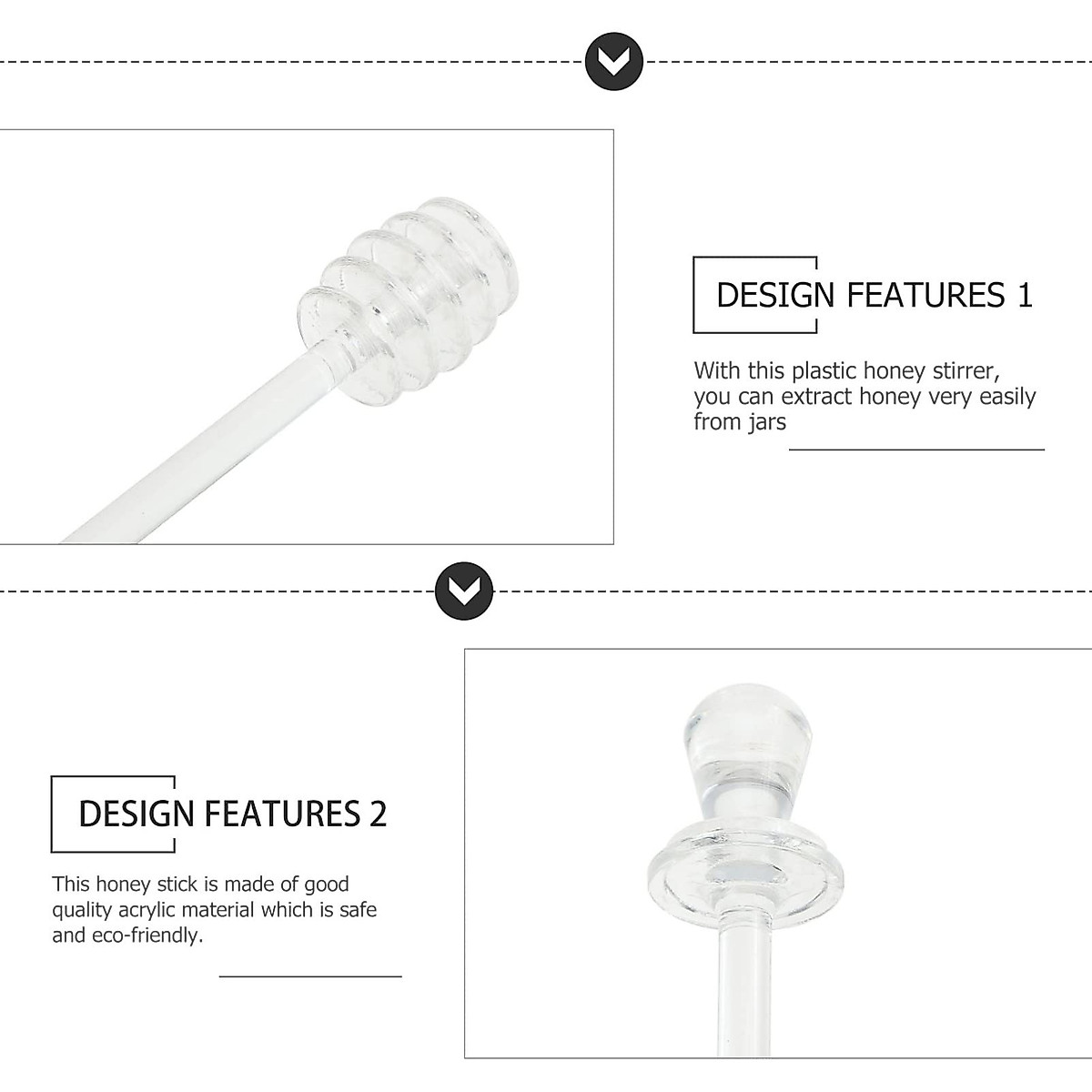 Cabilock 6 Pcs Honey Stick Dispenser Syrup Pourer Coffee Syrups Honey Syrup Ladle Spoon Drink Honey Dipper Spoons Honey Wand Coffee Stir Spoons Hand Mixer Mini Honeycomb Acrylic