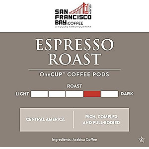 San Francisco Bay Compostable Coffee Pods - Espresso Roast (120 Ct) K Cup Compatible including Keurig 2.0, Dark Roast
