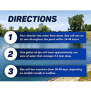 Crystal Blue XL Commercial Lake & Pond Dye - Royal Blue Color - 2.5 Gallon