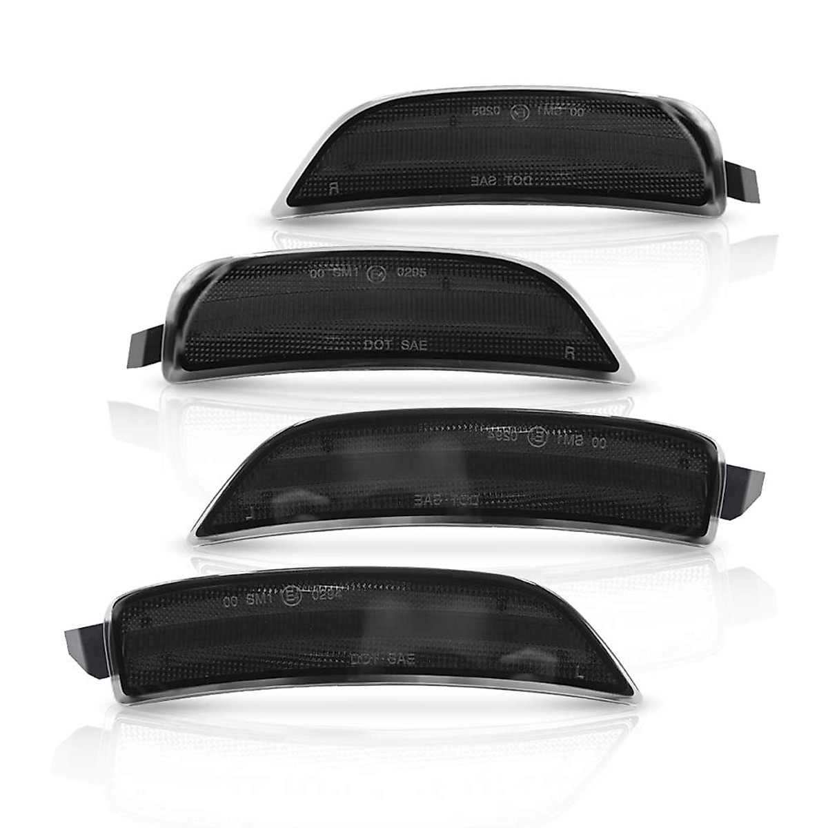 NSLUMO LED Side Marker Lights for 2016-up Mazda MX-5 Miata ND Smoked Lens Amber Front & Rear Red Marker Lights Replace OEM Sidemarker Lamps