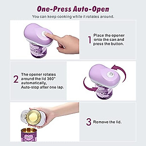 Electric Can Opener by Miss Tanlow, One Press to Open Can, No Sharp Edge Can Opener, Best Kitchen Gadgets for Women, Arthritis and Left Handed
