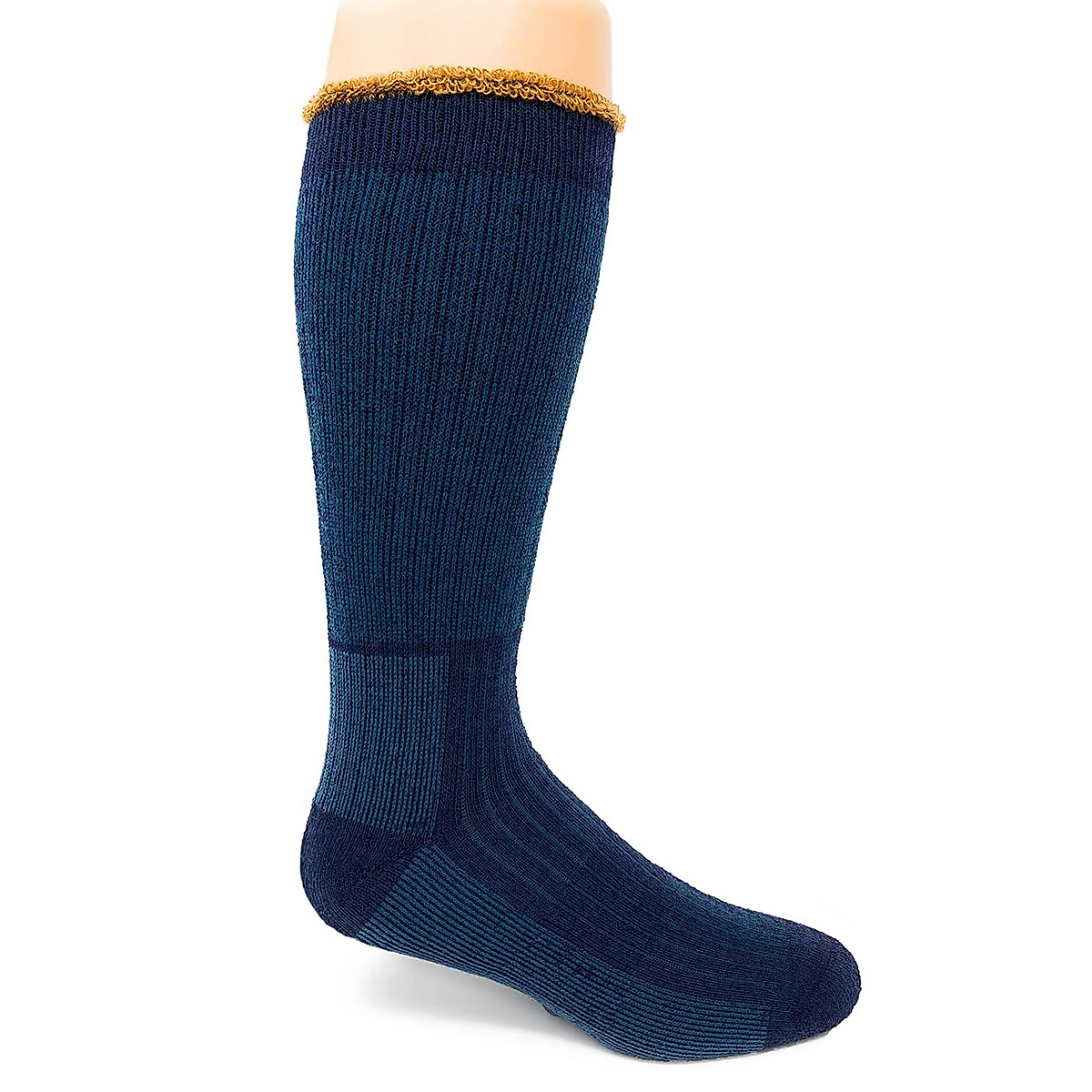 WARRIOR ALPACA SOCKS - Heavy-Duty Terry Lined Endurance Alpaca Socks (Lakeside Blue/Gold, Medium)